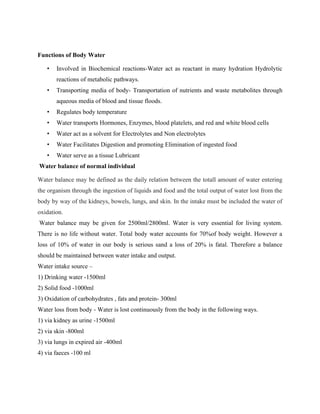 Water & Electrolyte Notes Biochemistry and Clinical Pathology | PDF ...