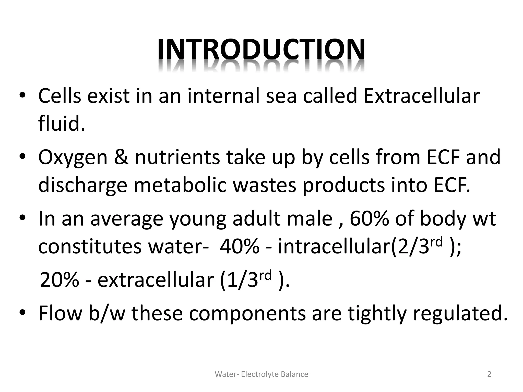 water electrolyte balance , homeostasis ppt | PPTX