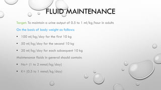Water and Electrolyte balance in surgical patients | PDF