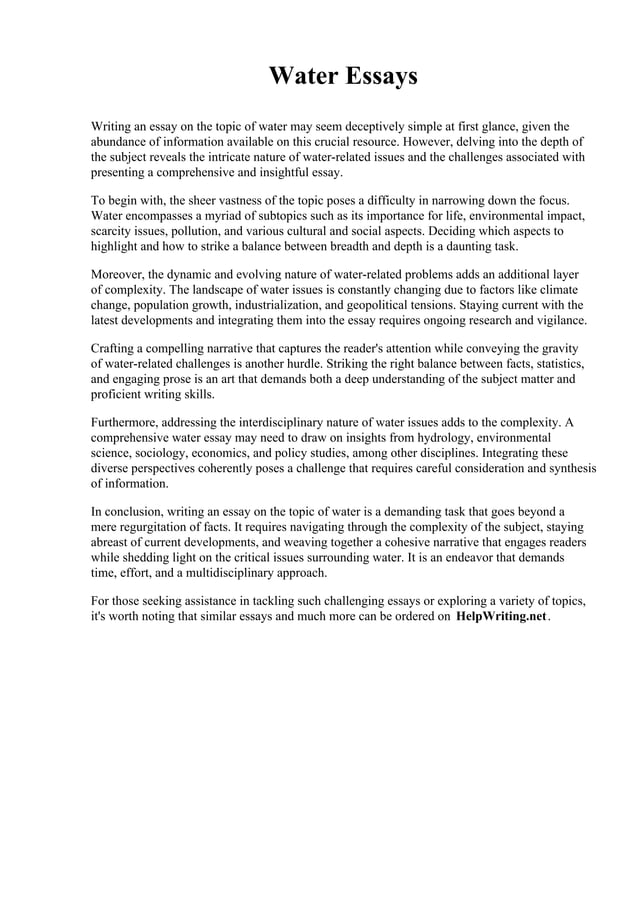 Water Essays.pdf | Free Download