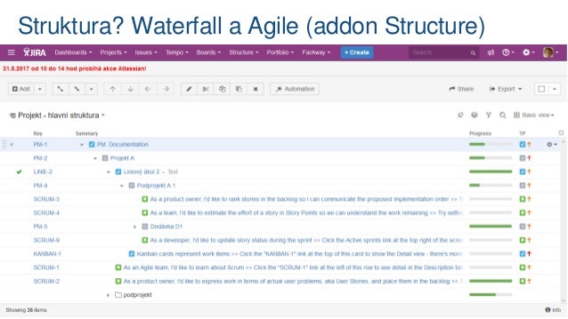 JIRA waterfall a agile