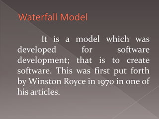 Waterfall and spiral model | PPTX