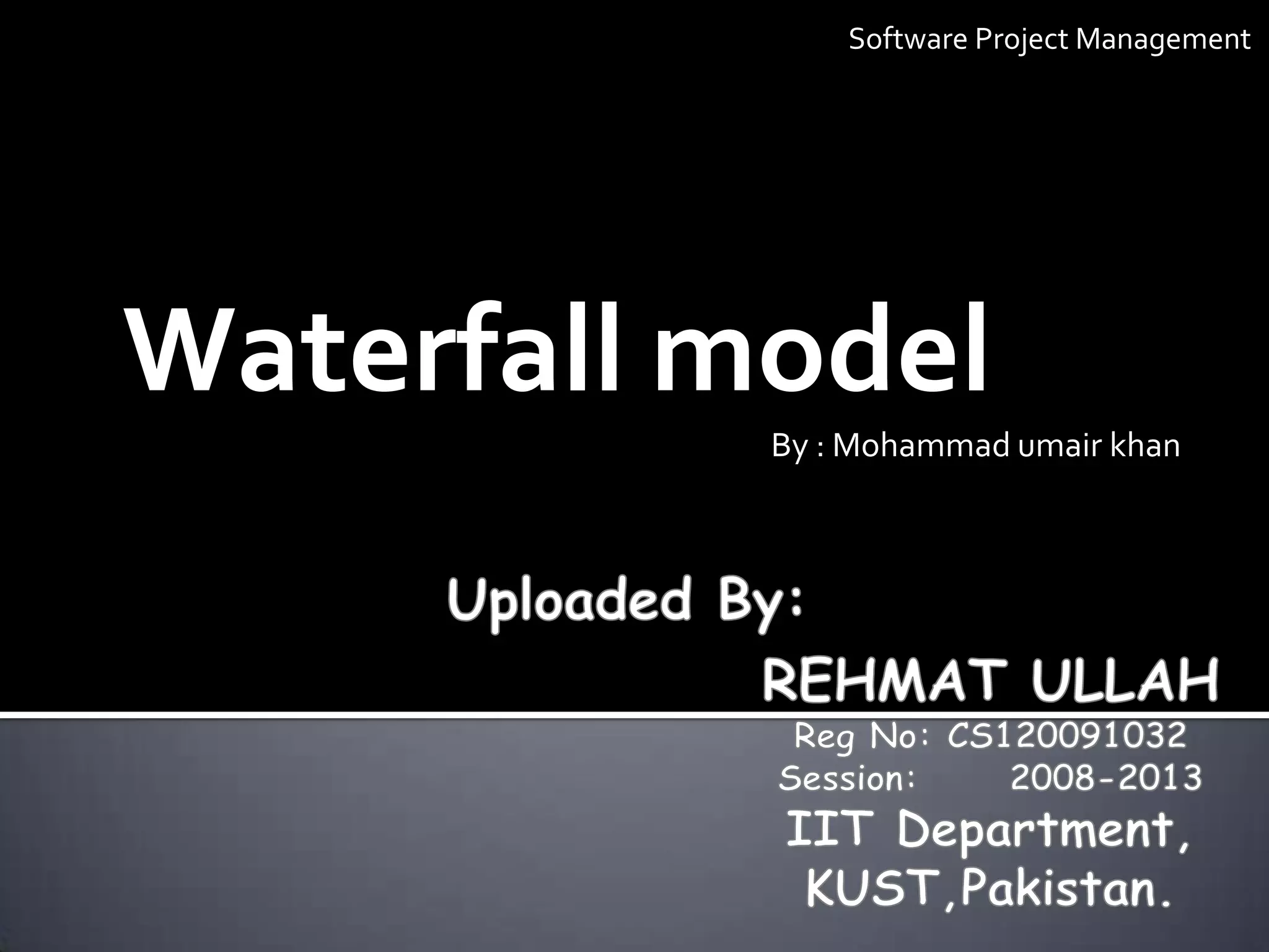 software project management Waterfall model | PPTX