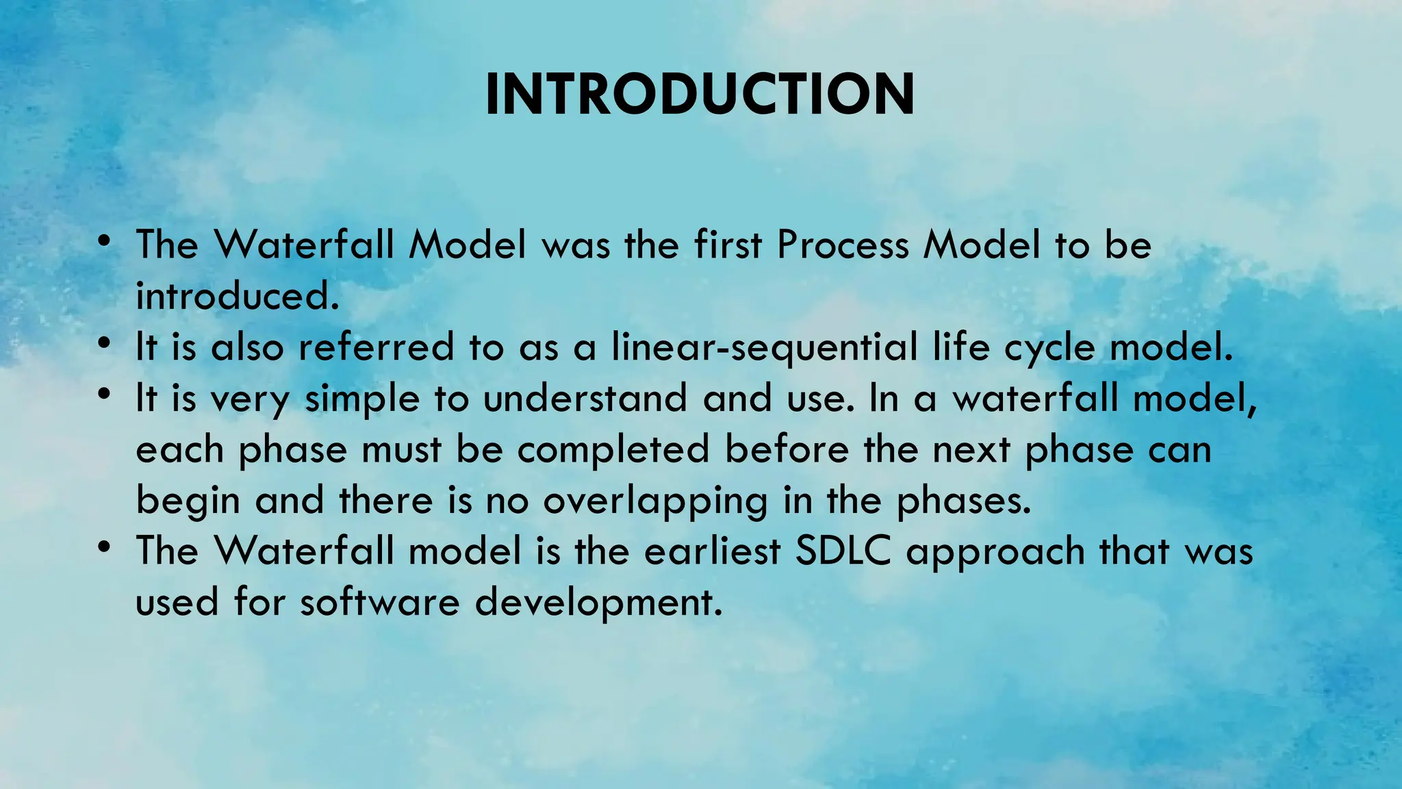 WaterFall Model basic presentation with applications | PPTX