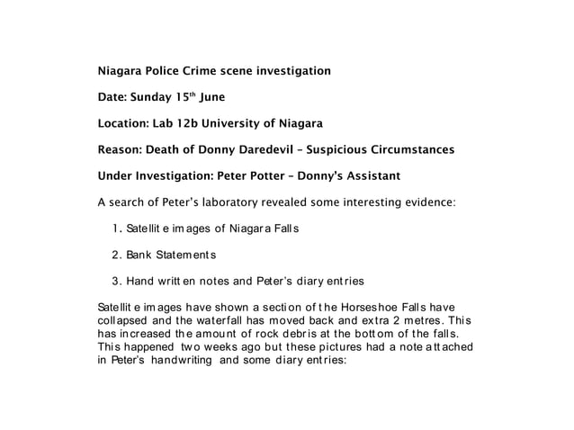 Waterfalls Mystery - student and teacher sheets | PPT