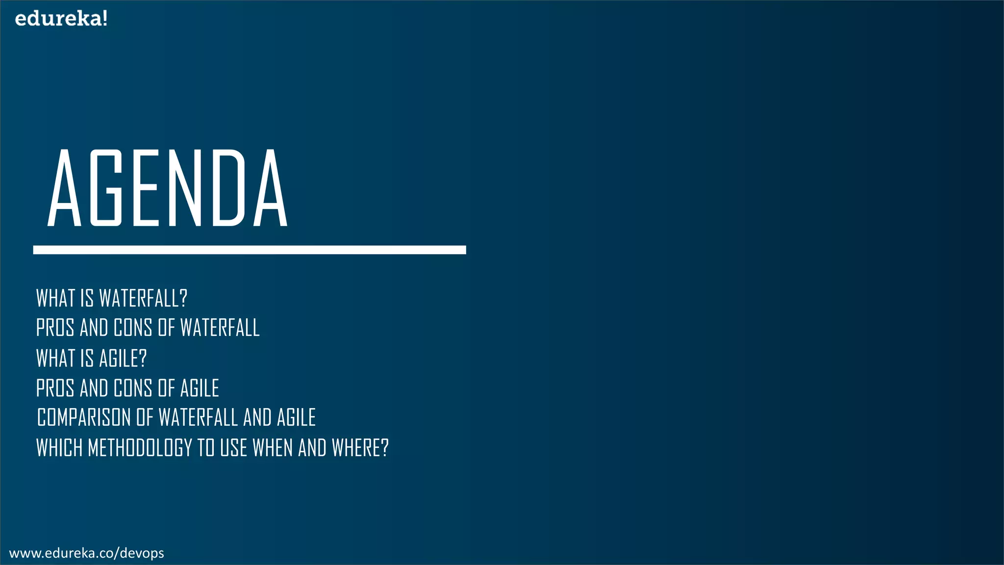 Agile vs Waterfall | Difference between Agile and Waterfall | Edureka | PDF