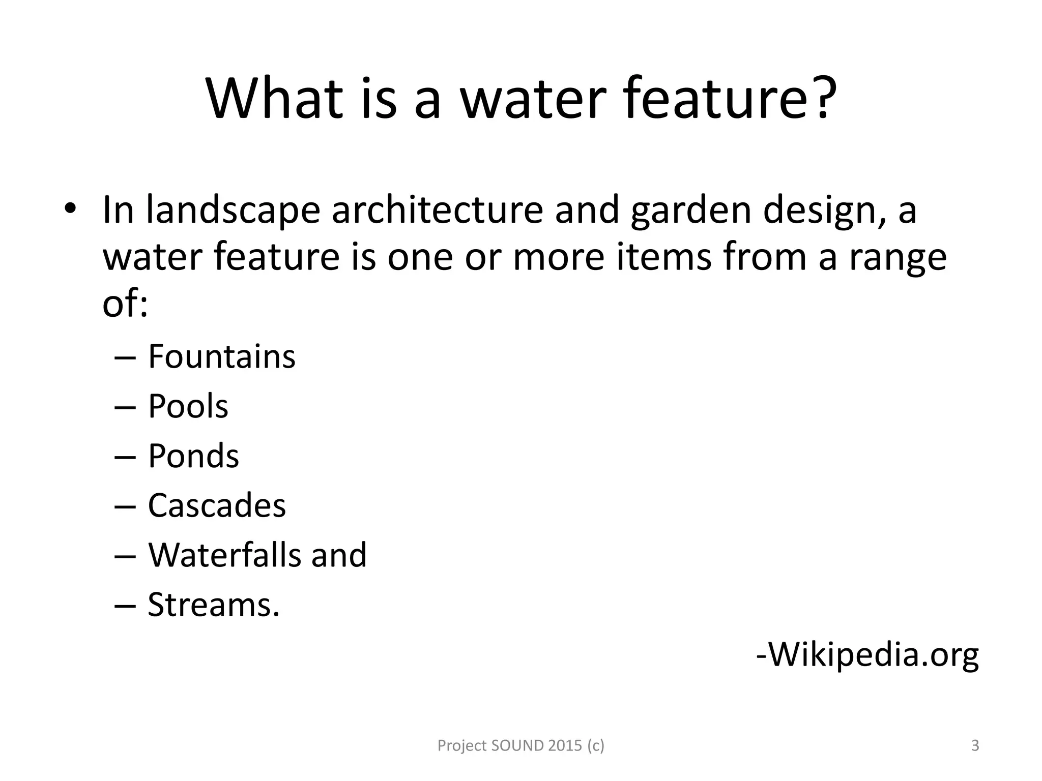 Water features | PDF