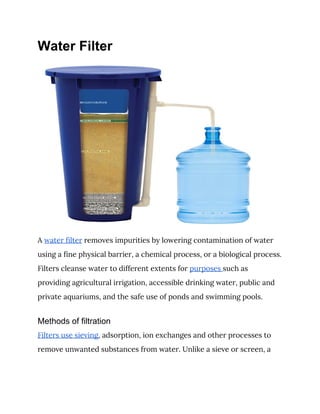 Water filter | PDF