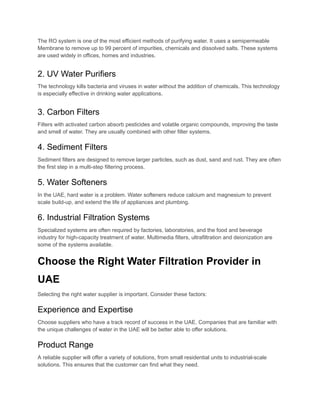 Water Filtration System Suppliers in UAE for Pure Water.pdf