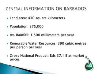 Water financing: The Barbados Experience | PPTX
