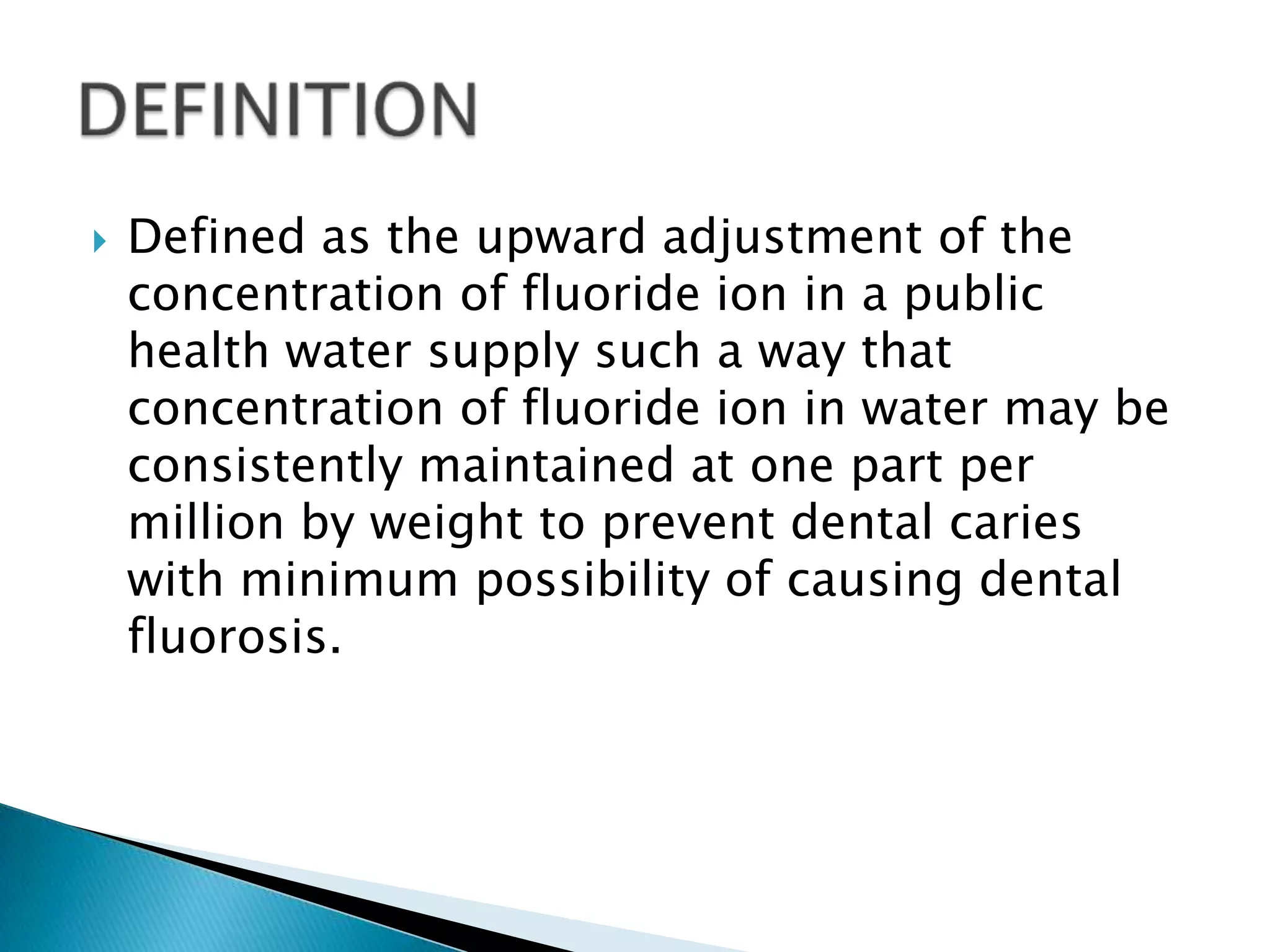 Water Fluoridation | PPTX