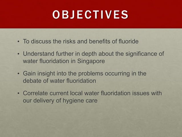 Water fluoridation in singapore | PPT