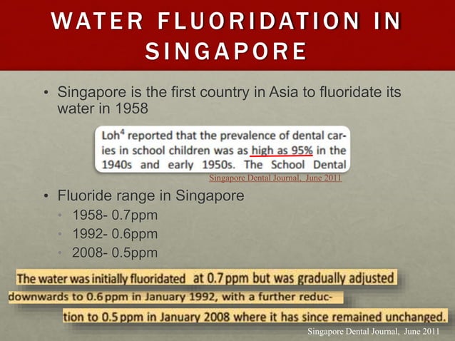 Water fluoridation in singapore | PPT