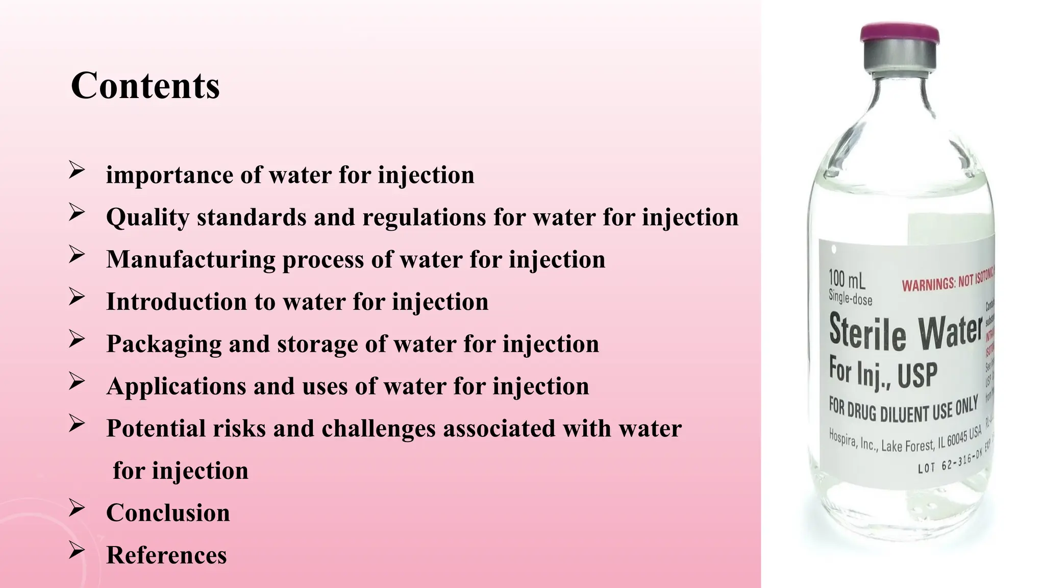 water for injection WFI - ppt Quality standards | PPTX