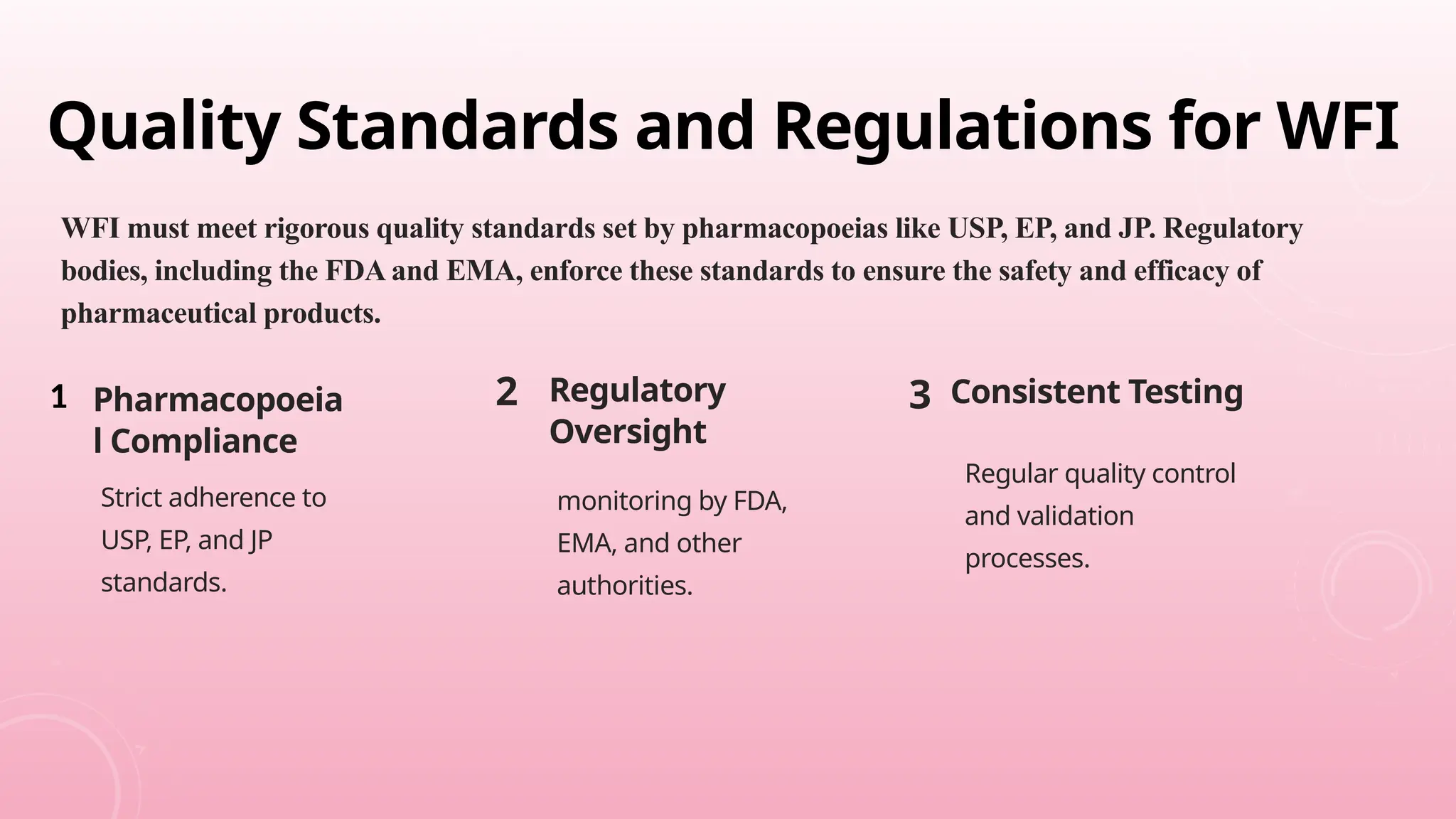 water for injection WFI - ppt Quality standards | PPTX