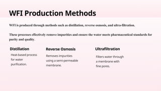 water for injection WFI - ppt Quality standards | PPTX