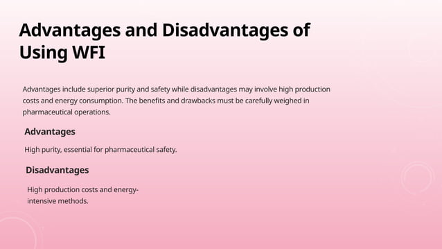 water for injection WFI - ppt Quality standards | PPTX