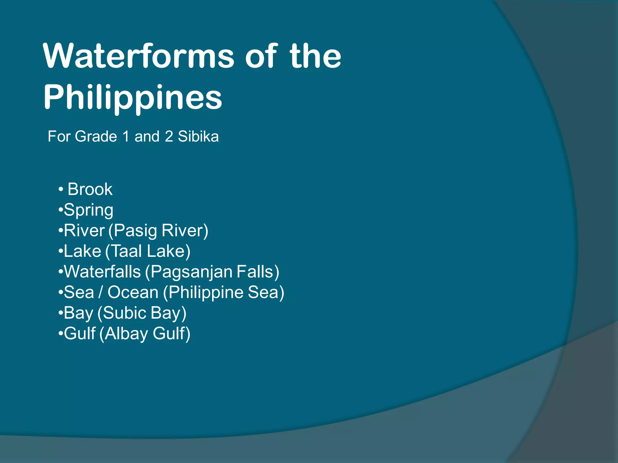 Water forms of the Philippines | PDF
