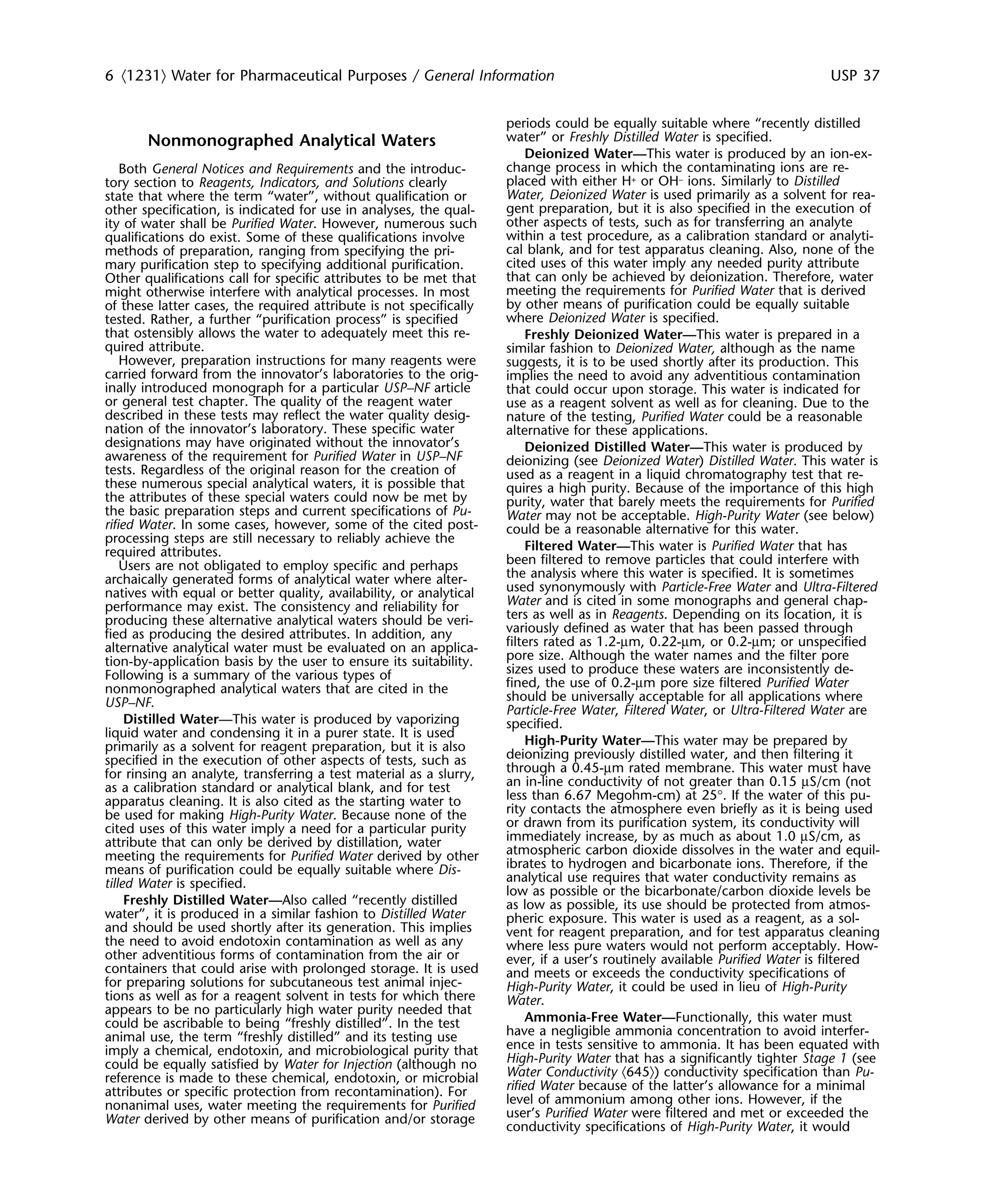 Water for pharmaceutical usage | PDF