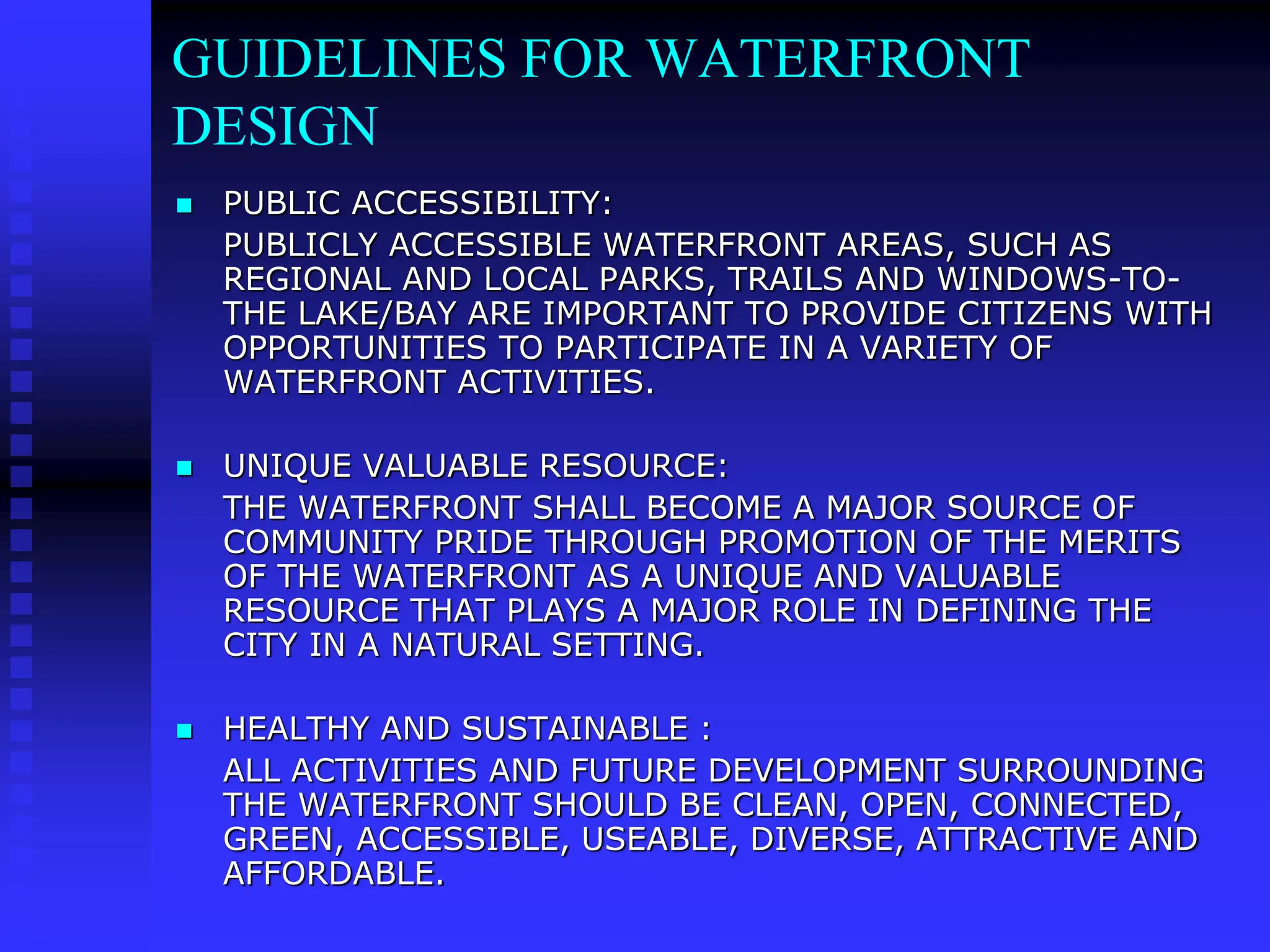 WATER FRONT development consideration while designing | PPT