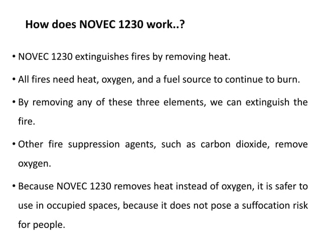 NOVEC 1230 Fire Suppression System Presentation | PPTX