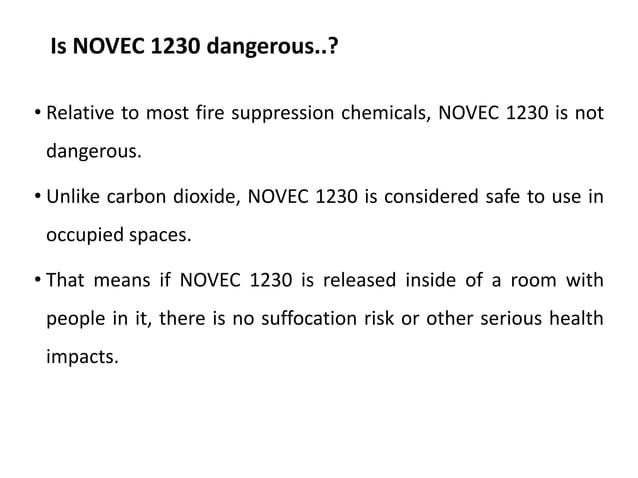 NOVEC 1230 Fire Suppression System Presentation | PPTX