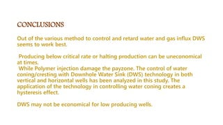 Water coning in oil wells and DWS technology | PPSX
