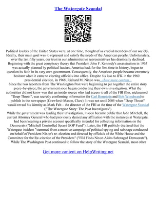 Watergate Scandal Essay | PDF