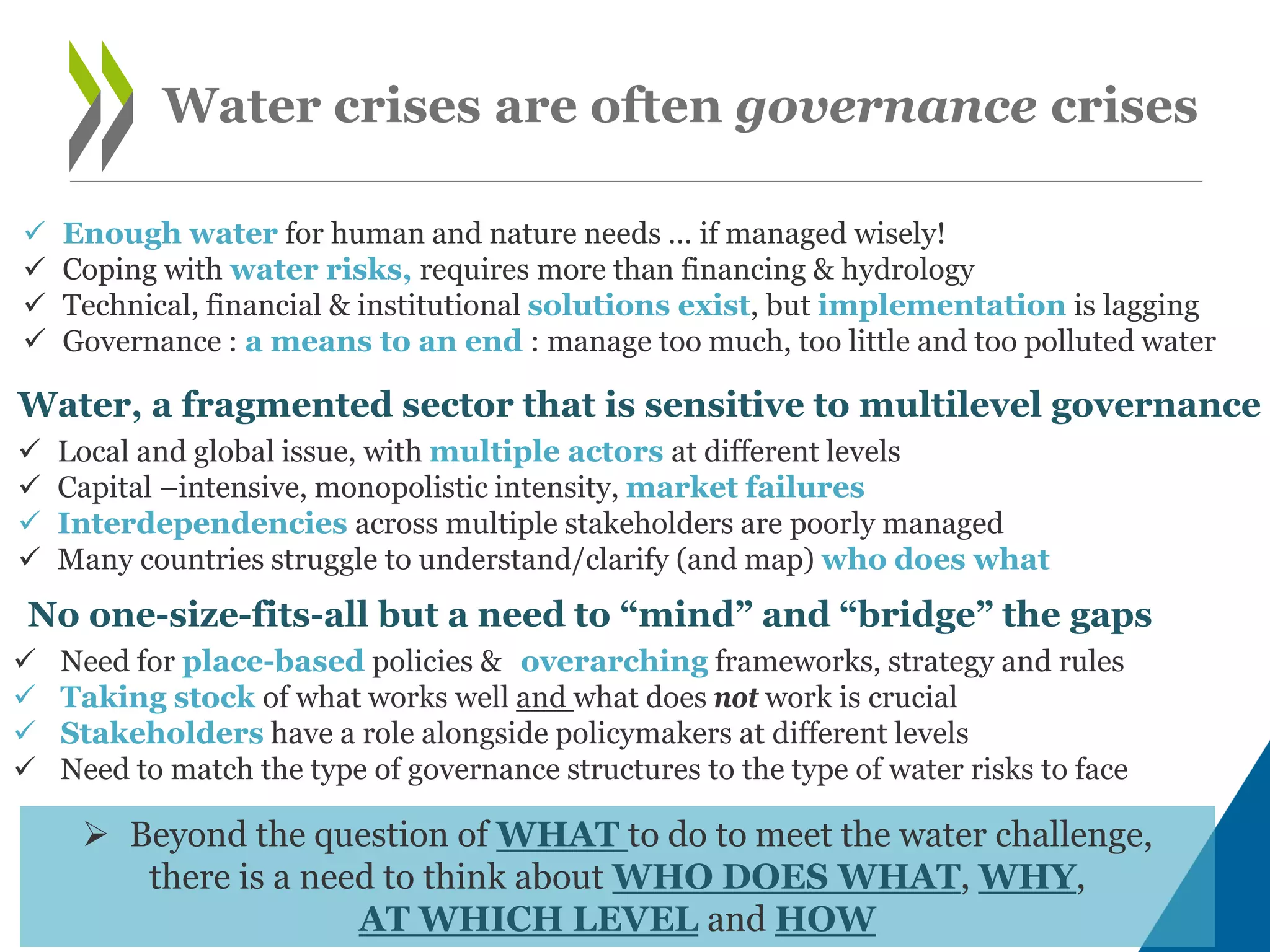 Overview of OECD work on water governance | PDF