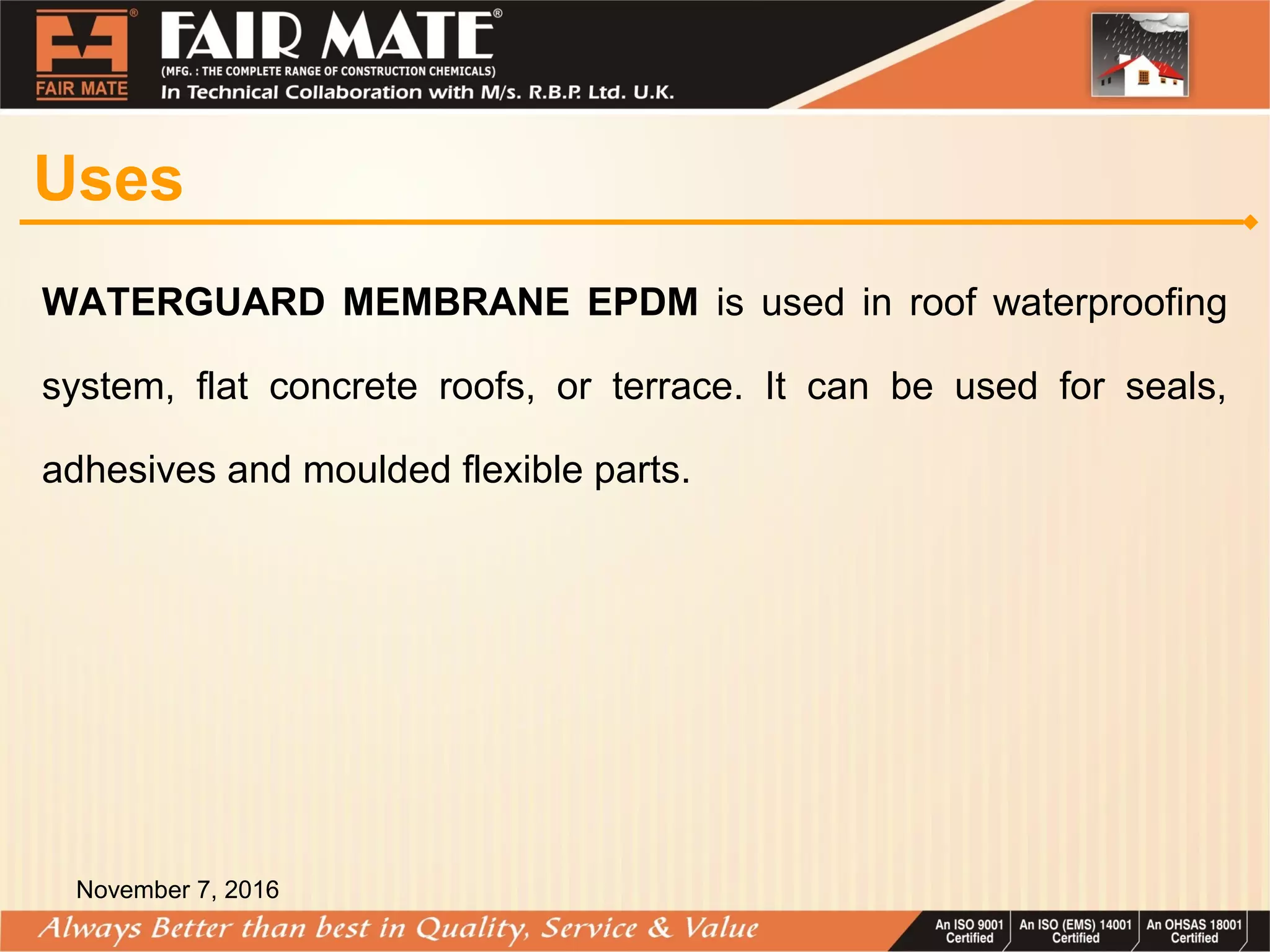 Waterguard membrane epdm | PPT