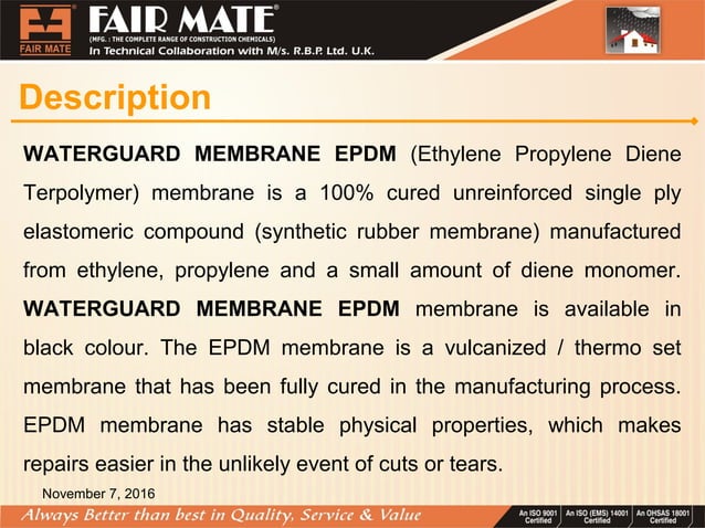 Waterguard membrane epdm | PPT