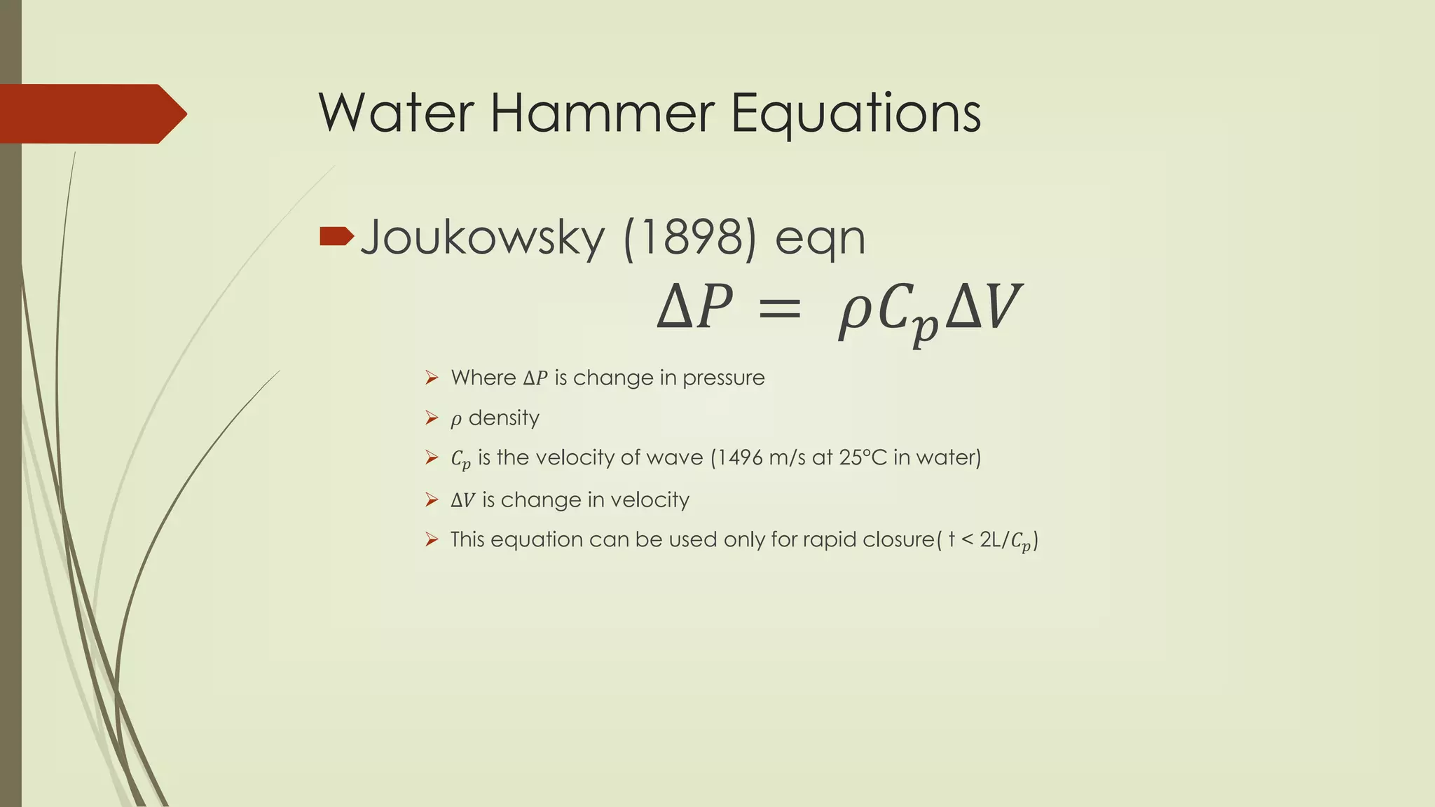 Water hammer | PPTX