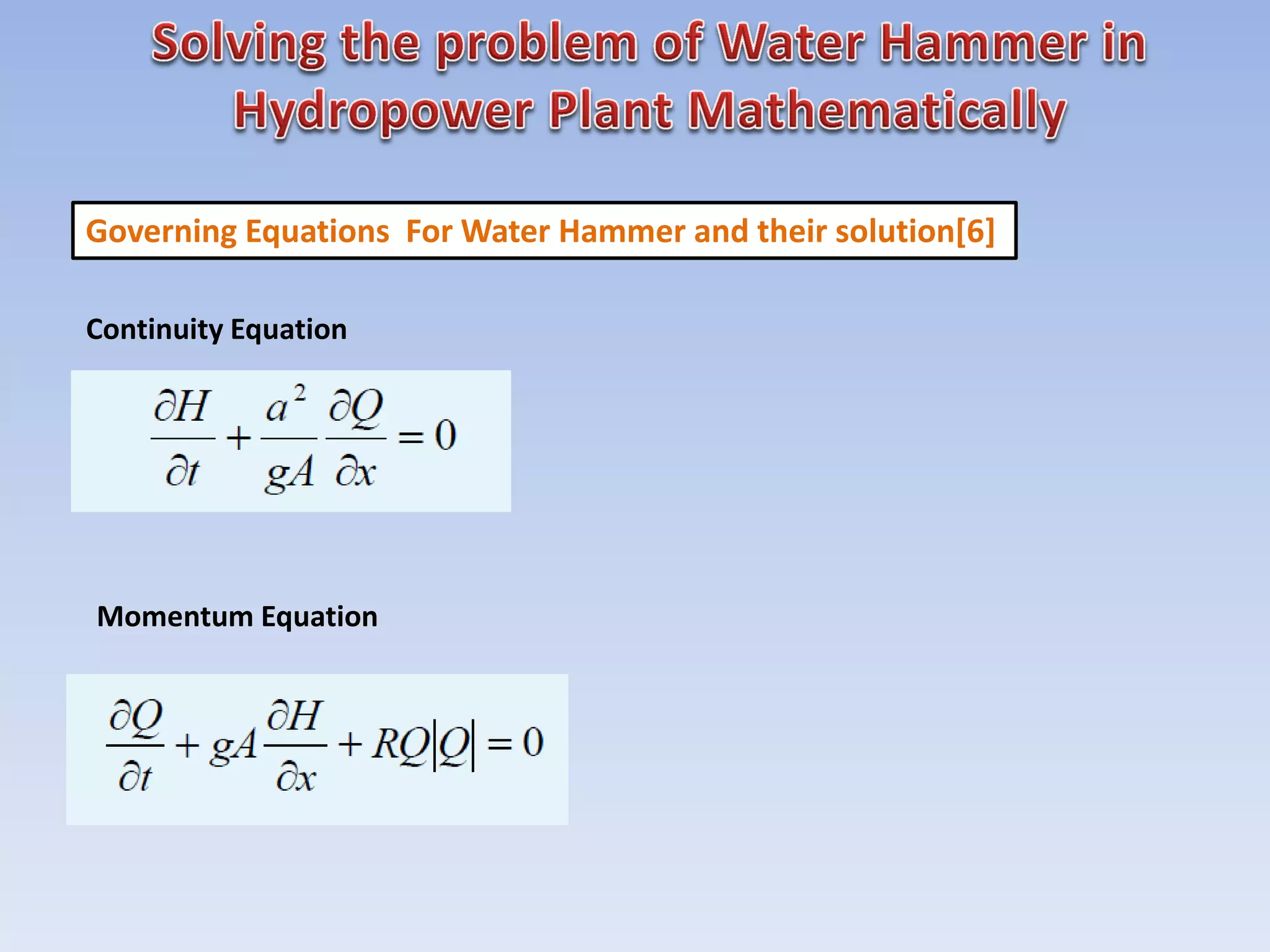 Water hammer in hydropower plant | PDF