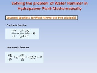 Water hammer in hydropower plant | PDF