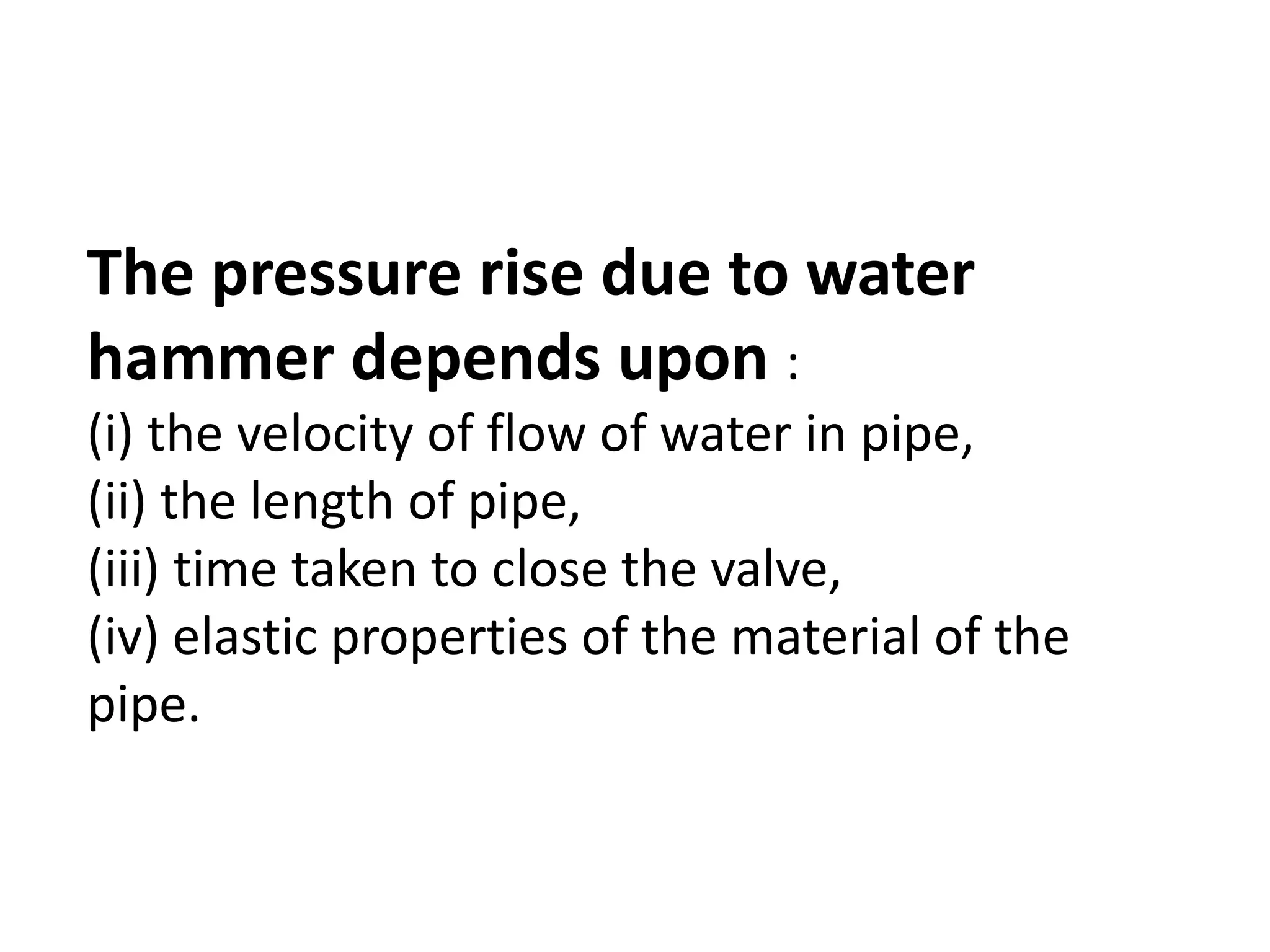 Water hammer in pipe_AMIT | PPTX