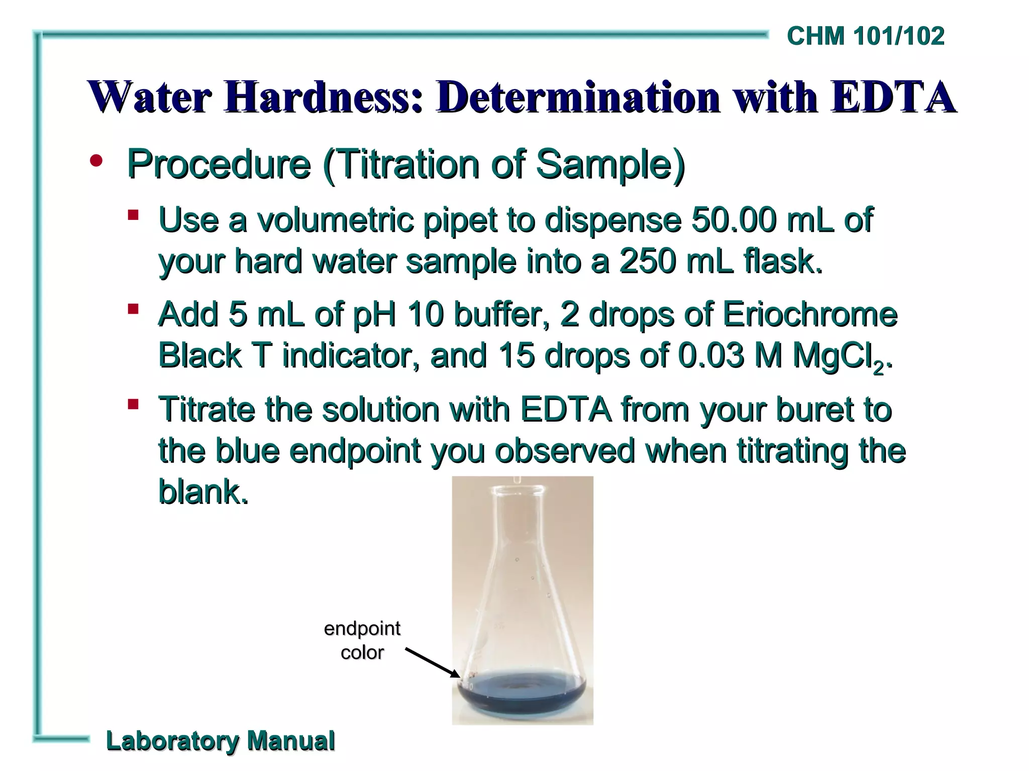 Water hardness edta | PPT