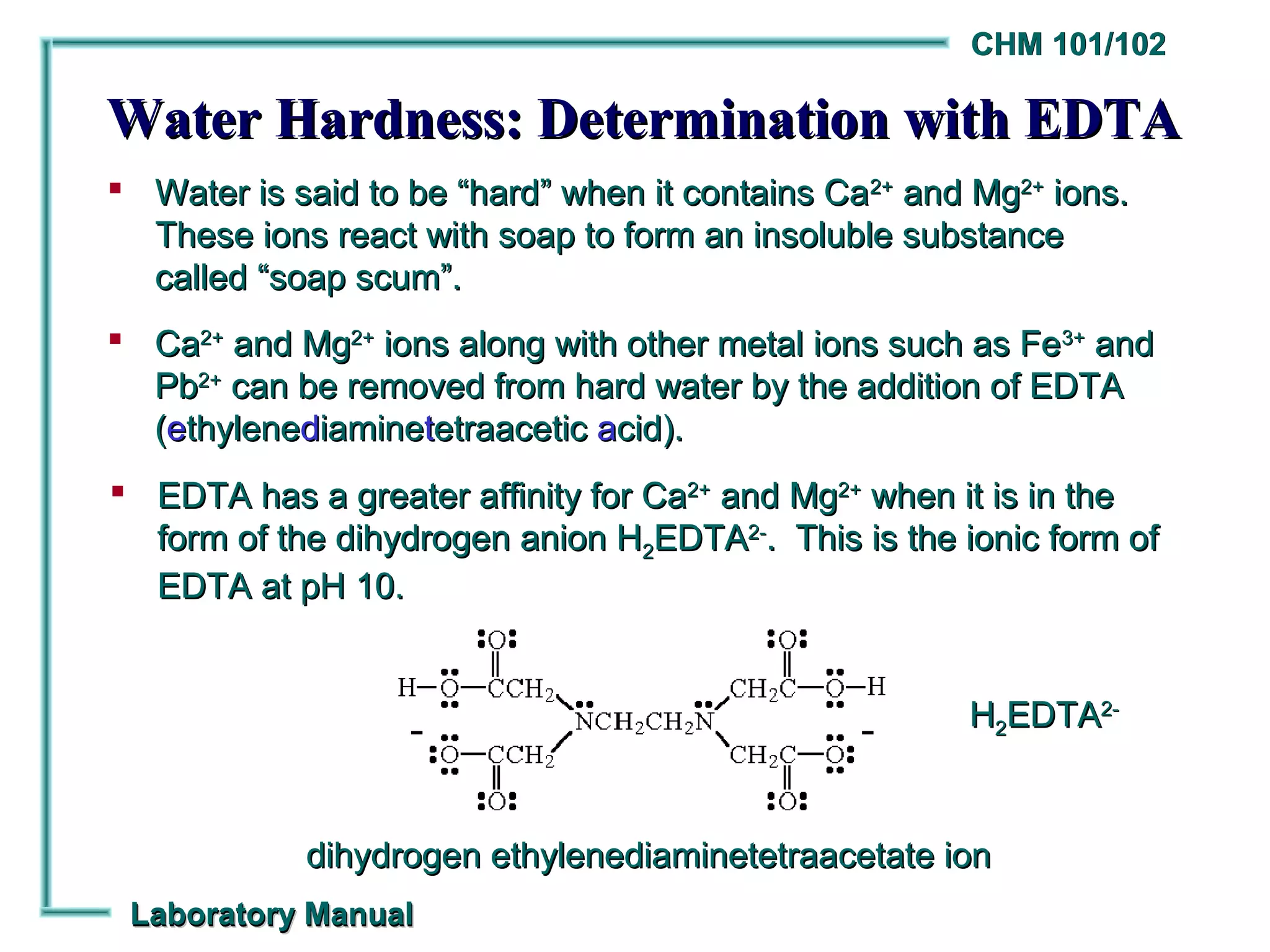 Water hardness edta | PPT