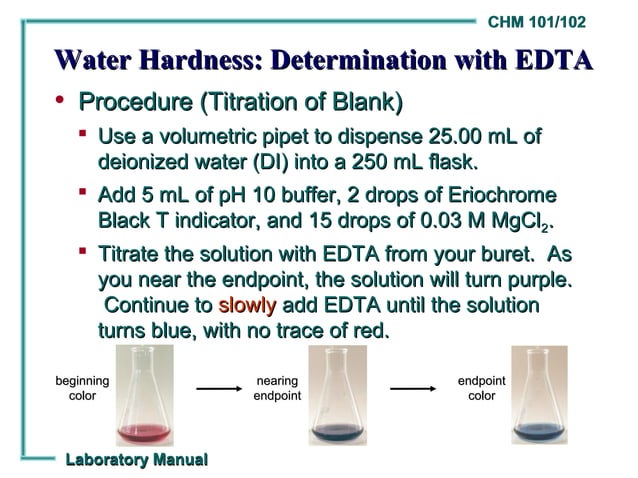 Water hardness edta | PPT | Chemistry | Science