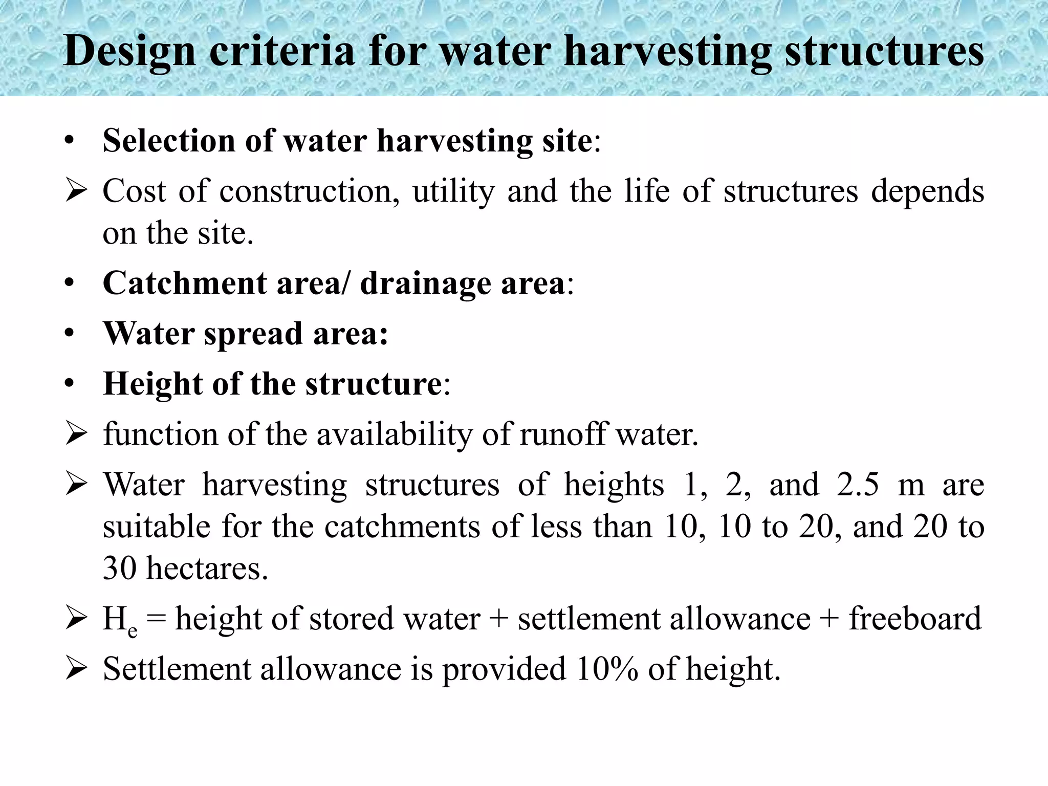 Water harvesting structures | PPT
