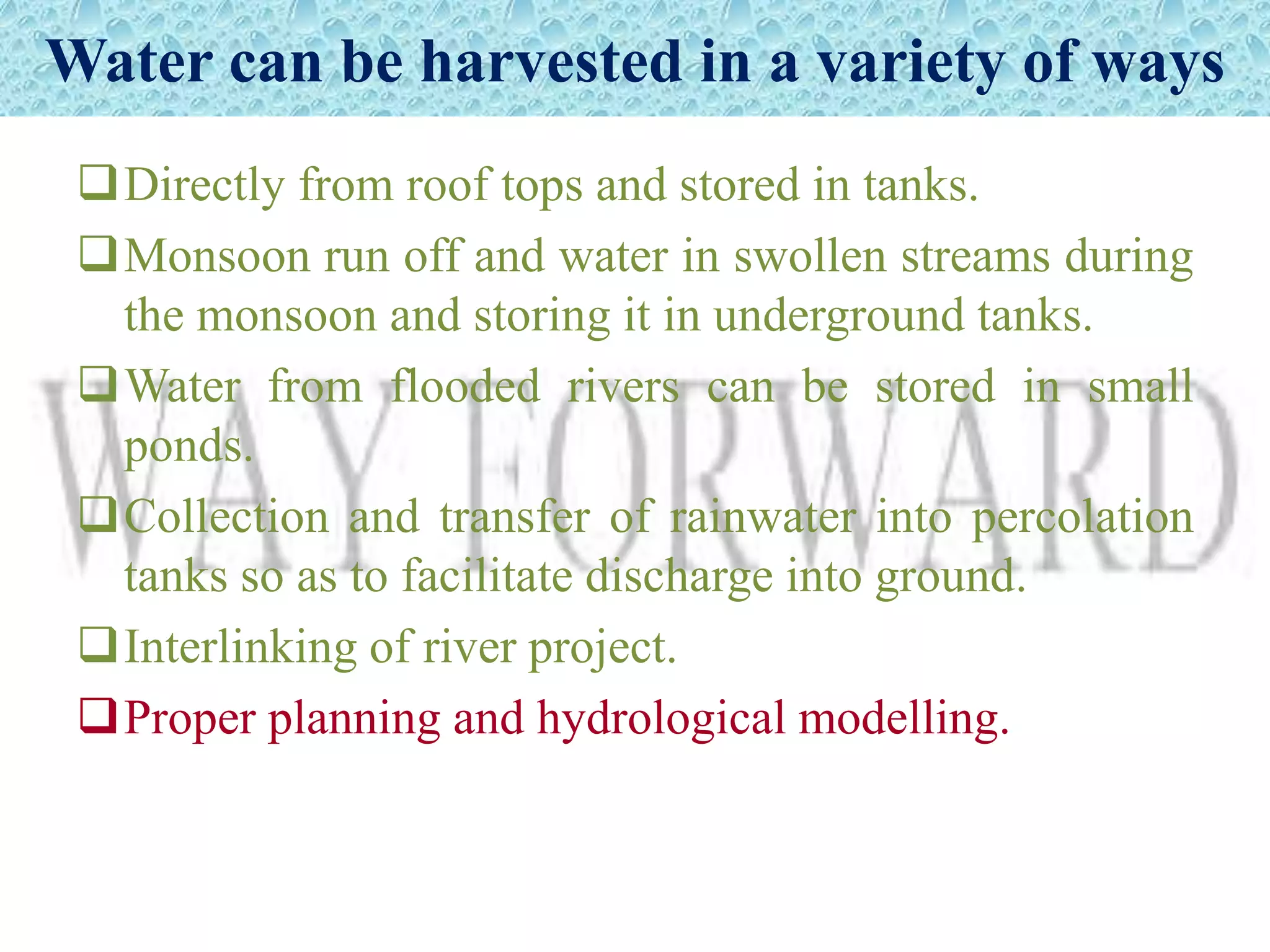 Water harvesting structures | PPT