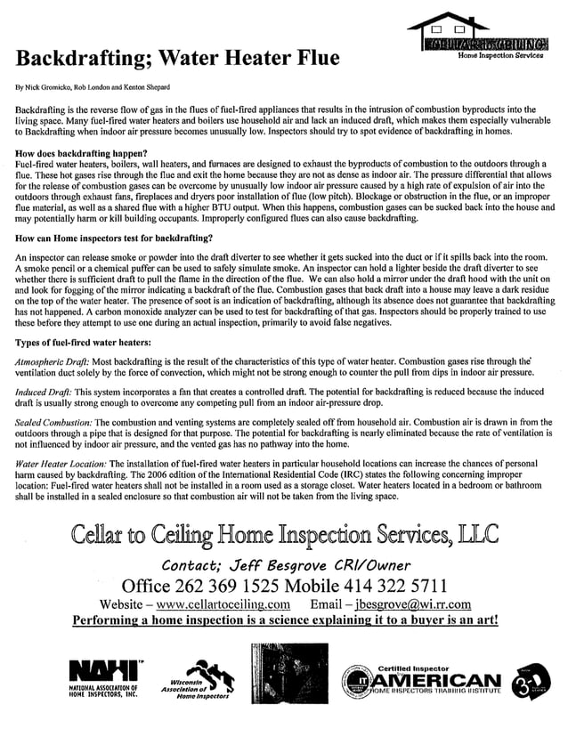 Water heater backdraft | PDF