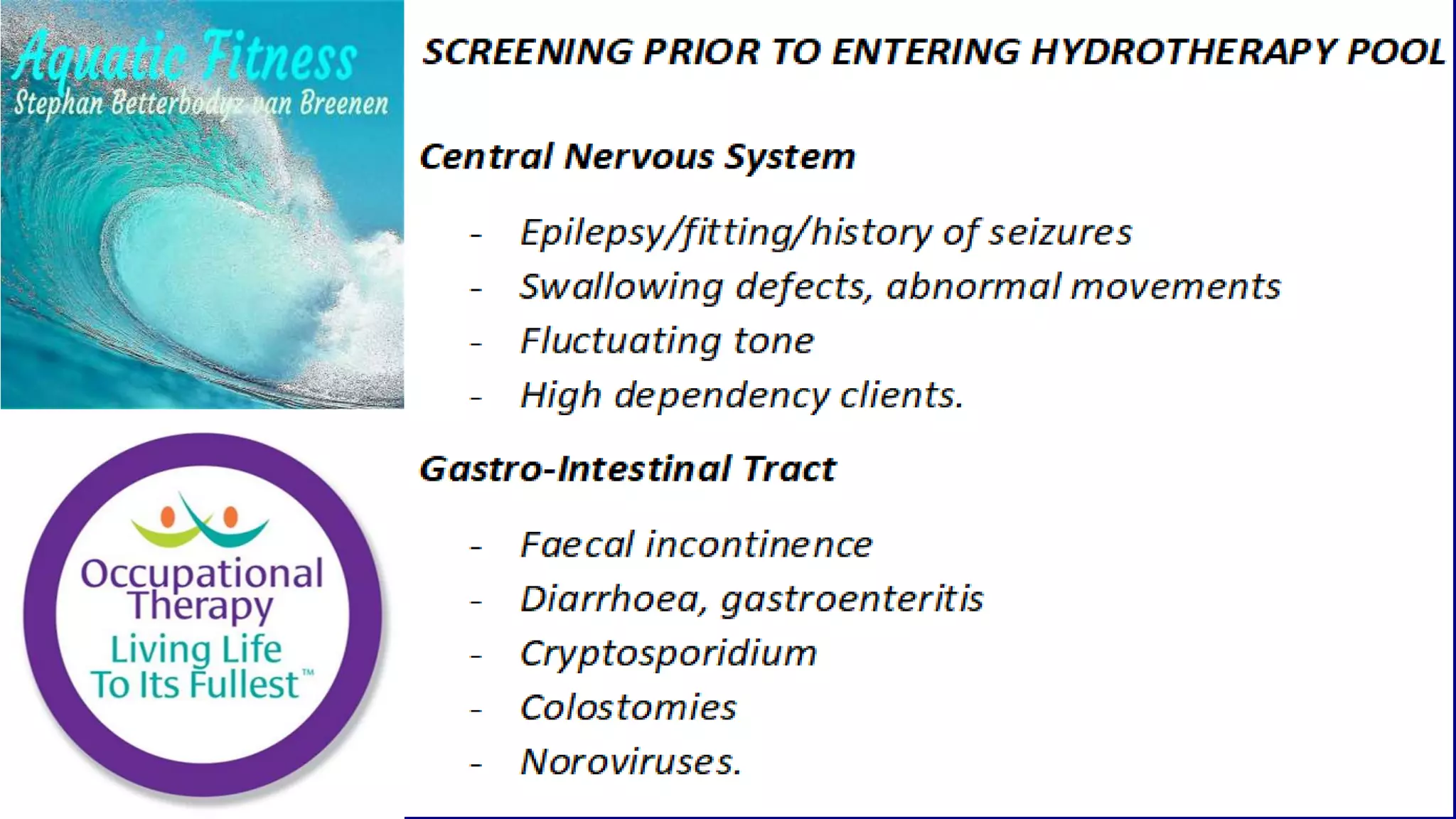 Aquatic Physical Fitness Part 2. Hydrotherapy | PPT