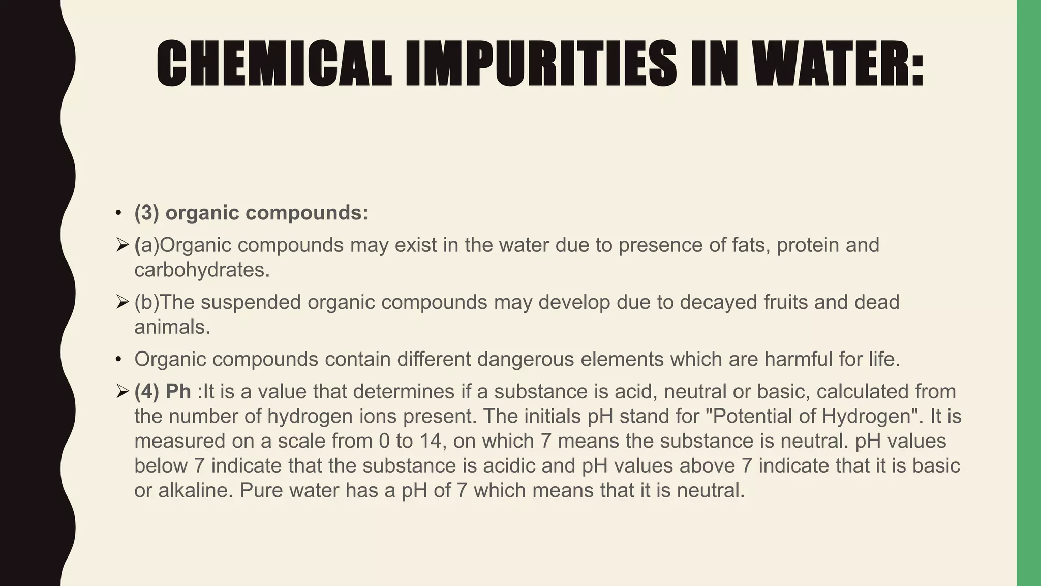 Water impurities, bilological, chemical, physical | PPTX
