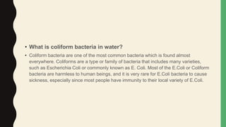Water impurities, bilological, chemical, physical | PPTX
