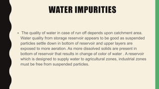 Water impurities, bilological, chemical, physical | PPTX