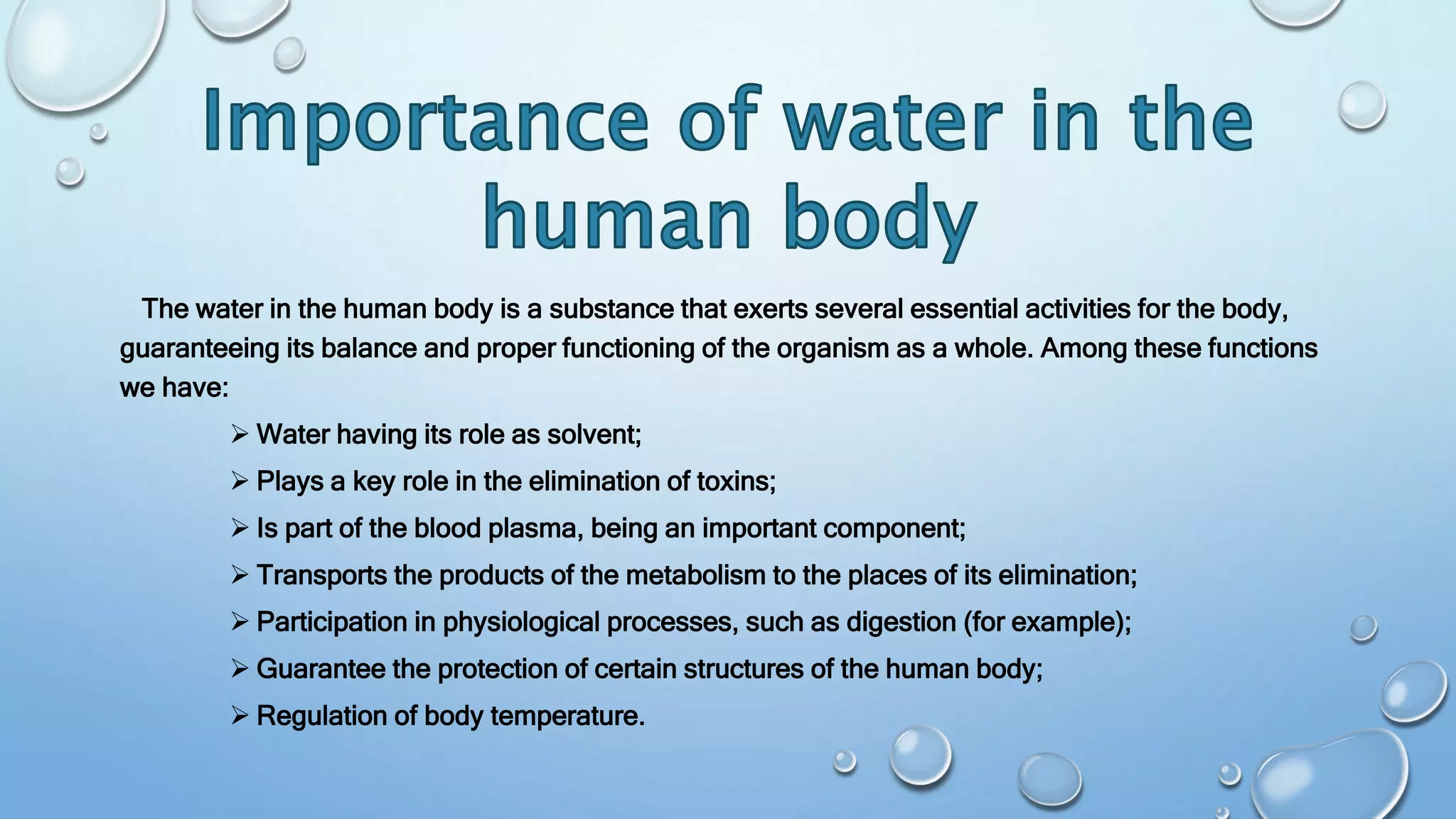Water in body - | PPTX
