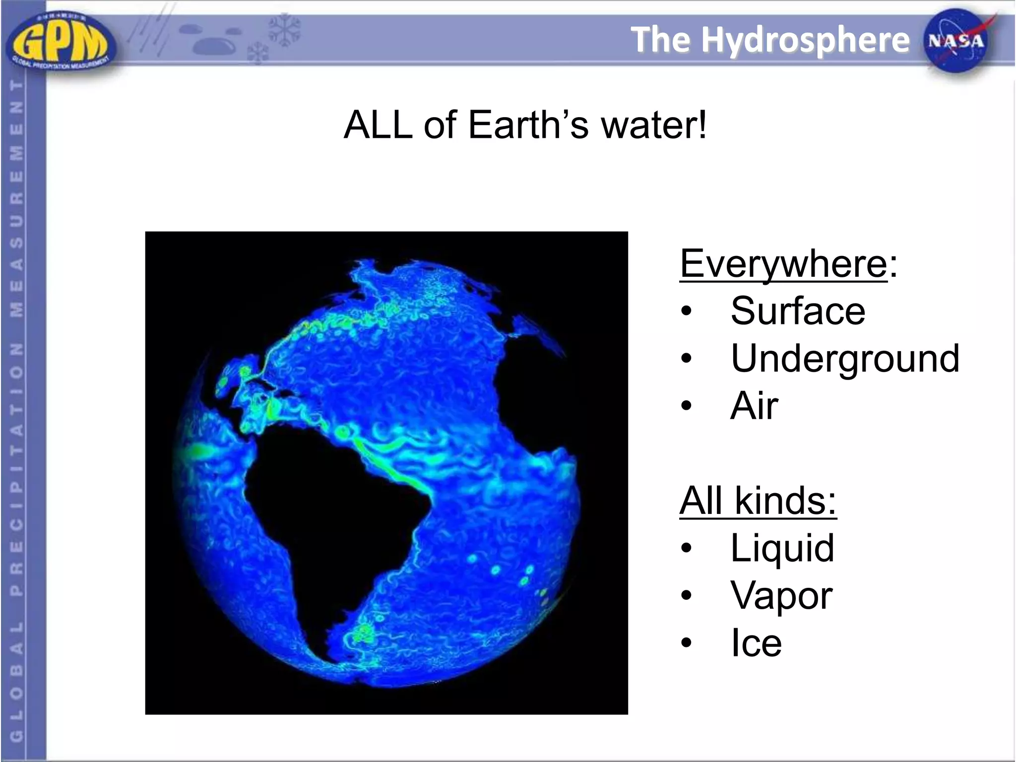 Water in Earth's Hydrosphere PP v2.ppt | Chemistry | Science