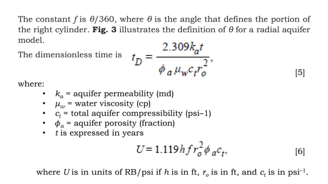 Water influx VEH Model.pptx | Geology | Science