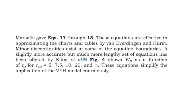 Water influx VEH Model.pptx | Geology | Science