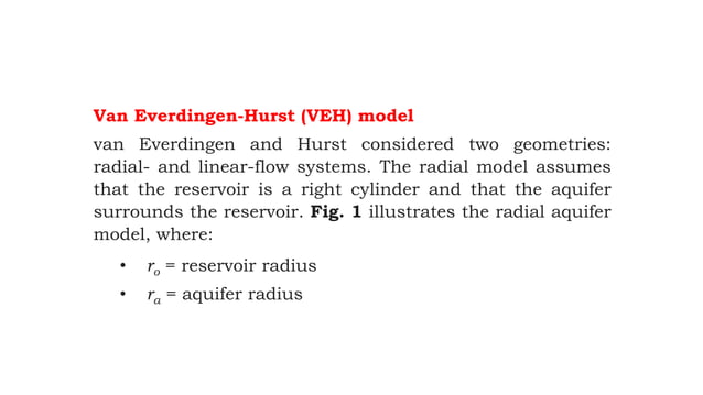 Water influx VEH Model.pptx | Geology | Science